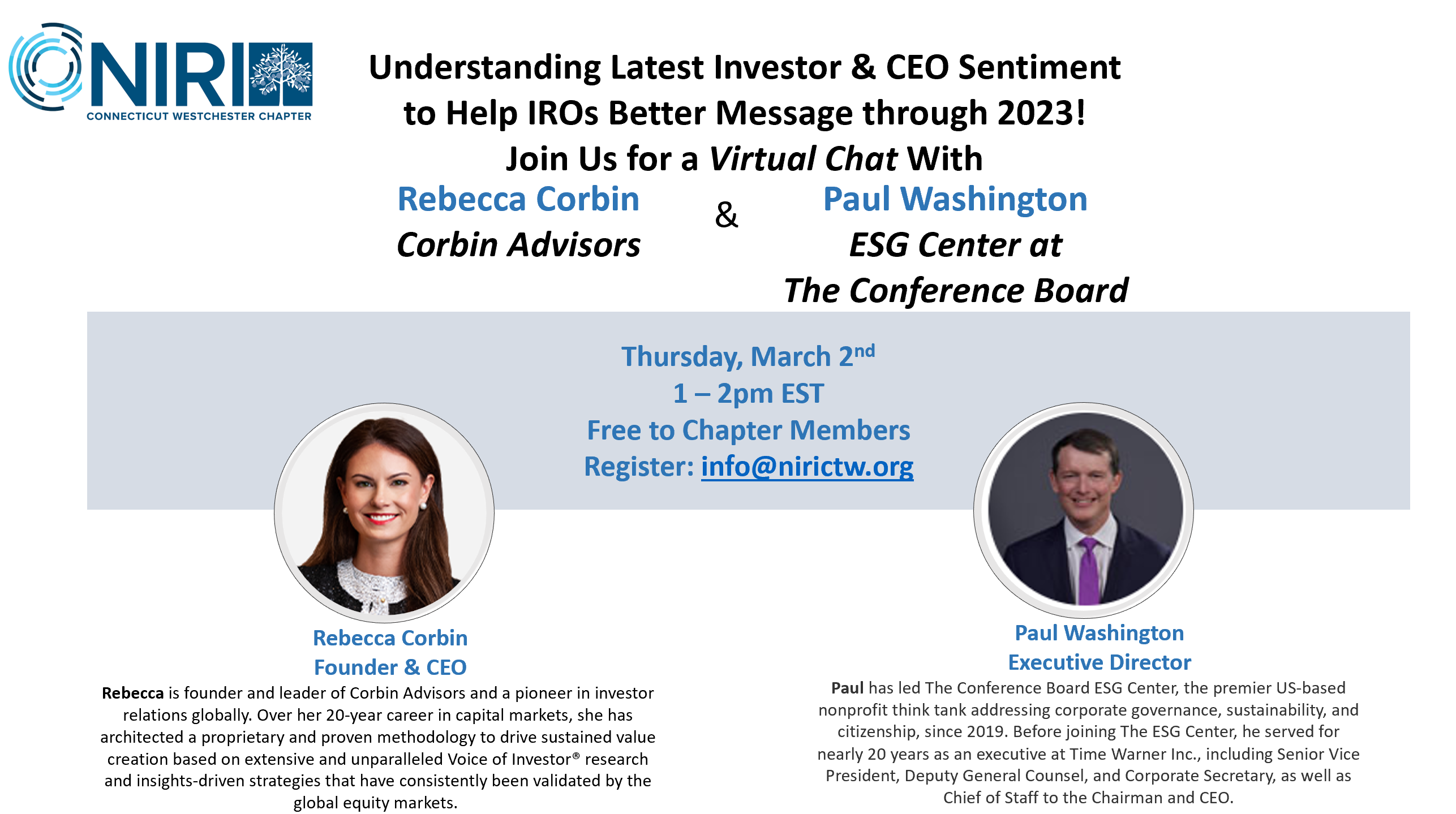 NIRI New York - NIRI CT/WC Virtual Discussion: Understanding Latest ...